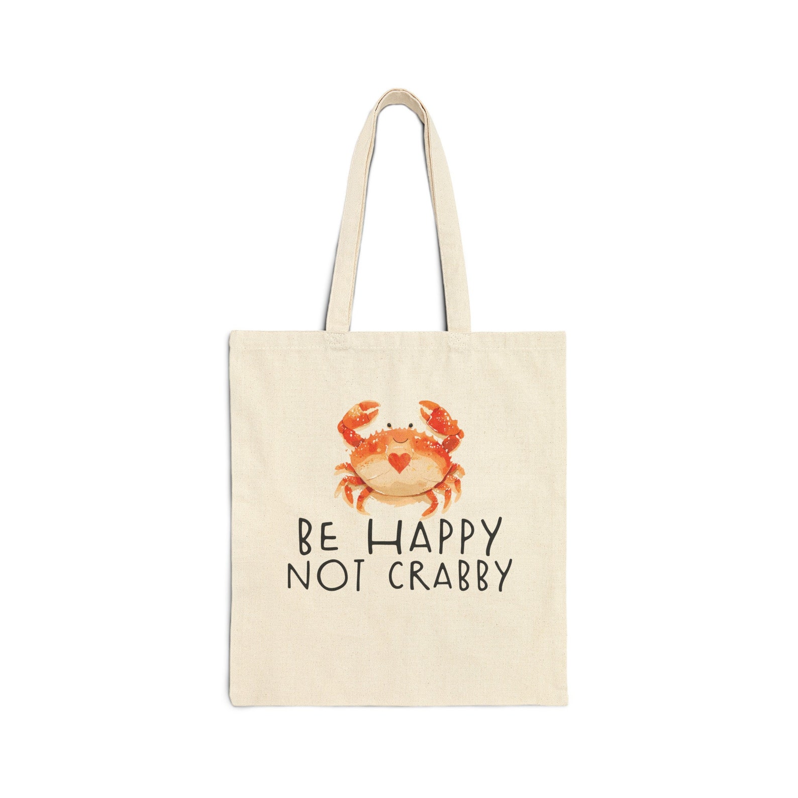 Crabby Tote Bag, Be Happy Not Crabby Tote Bag, Sea Creatures Shopping ...