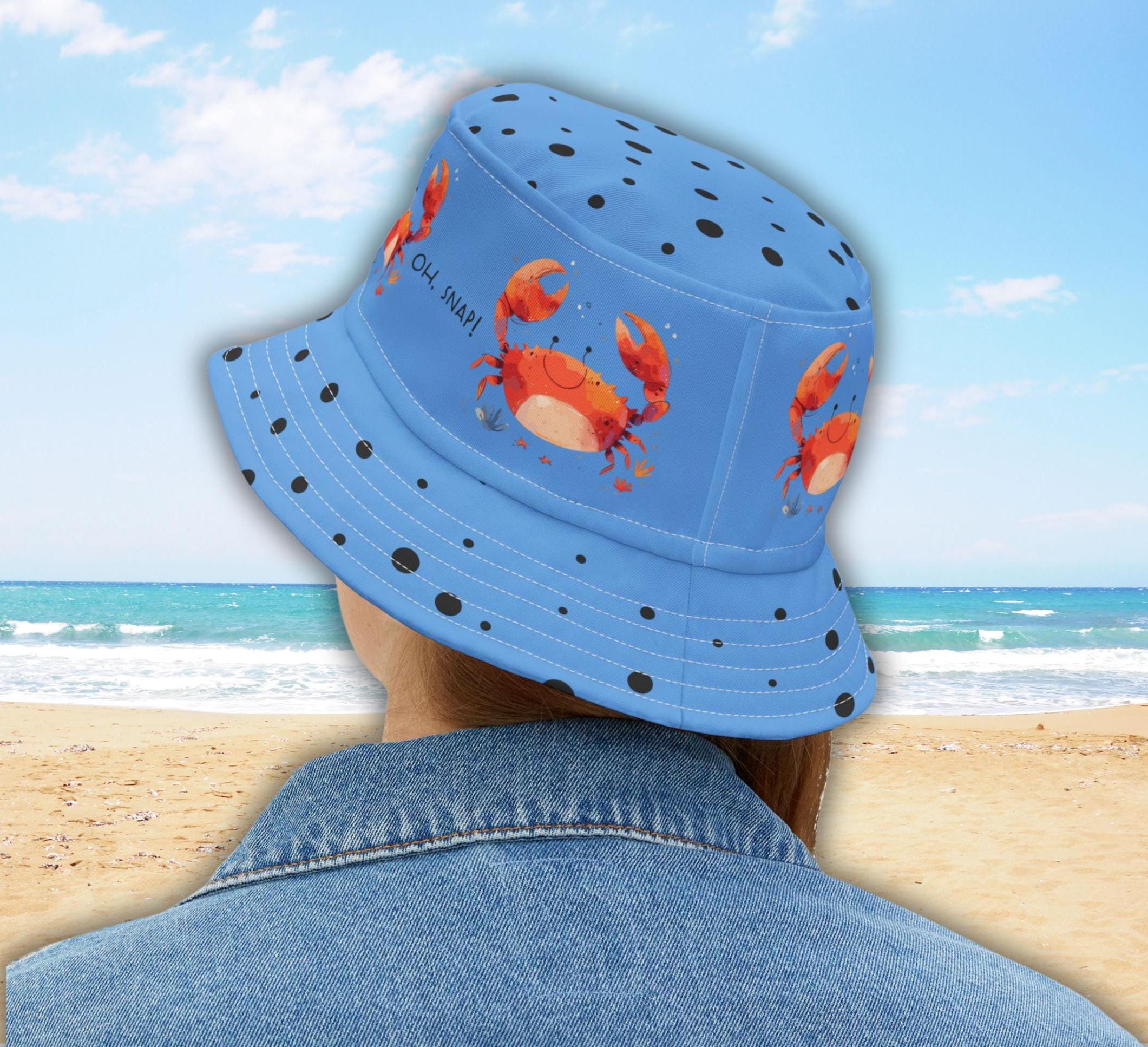 Crab Bucket Hat, Crab Beach Hat, Crab Lovers Gifts, Sea Creatures ...