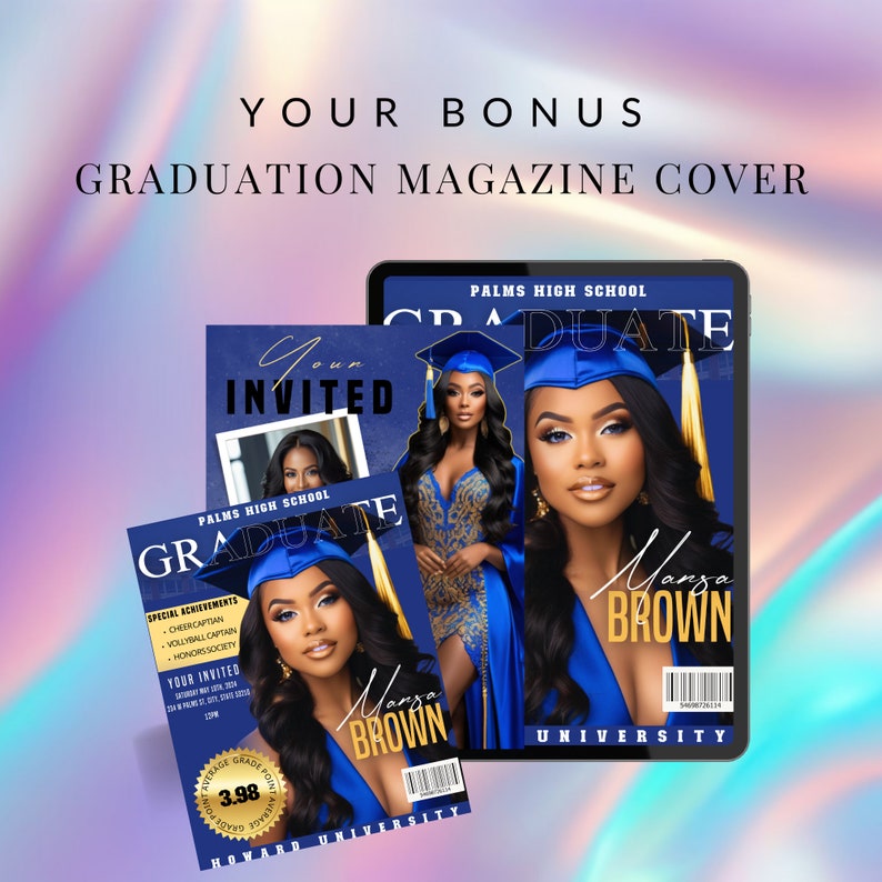 Graduation Magazine, Cover, Grad Models, PNG Files, Digital Downloads ...