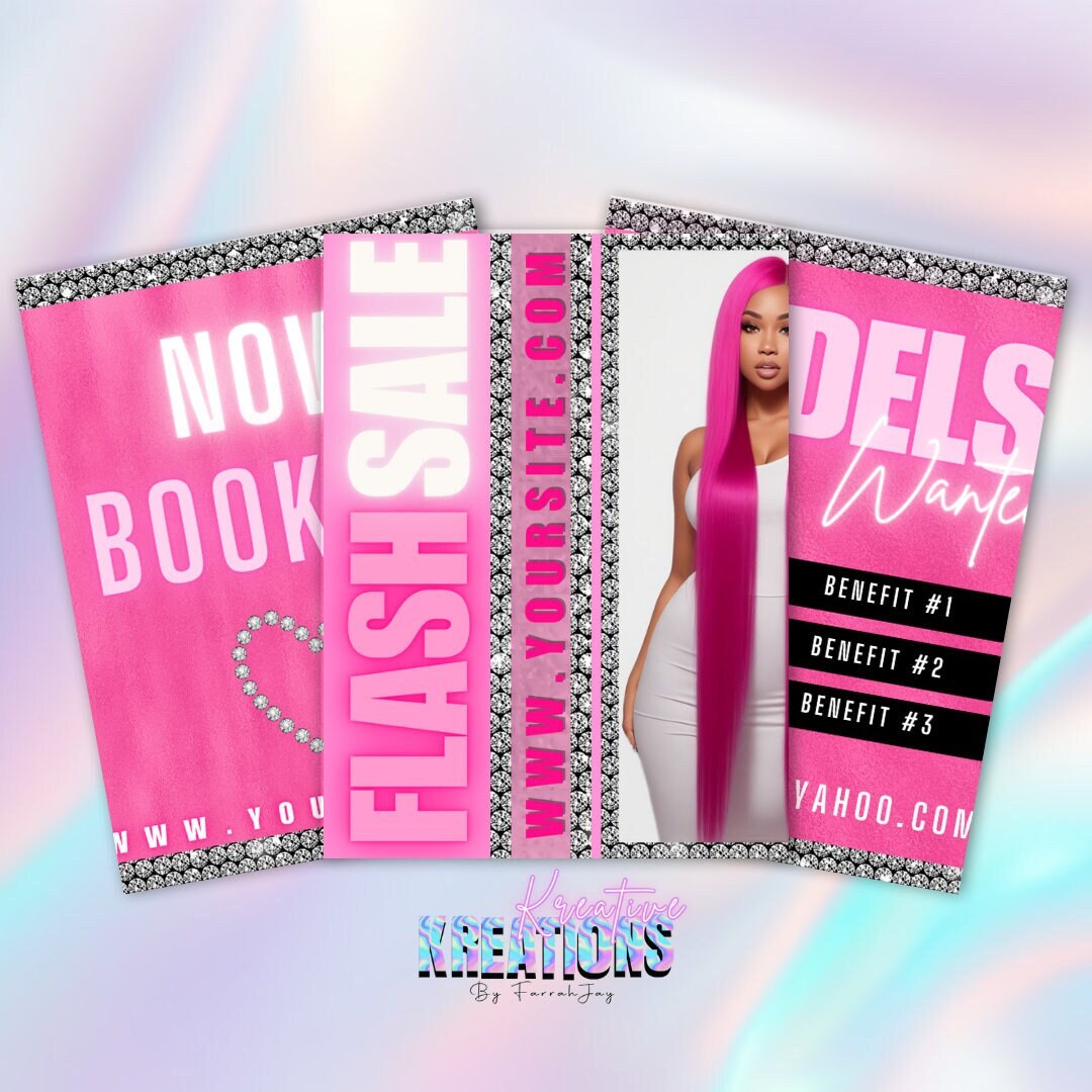 Pink and Silver Bling Flyer, DIY, Instant Download, Canva Template ...