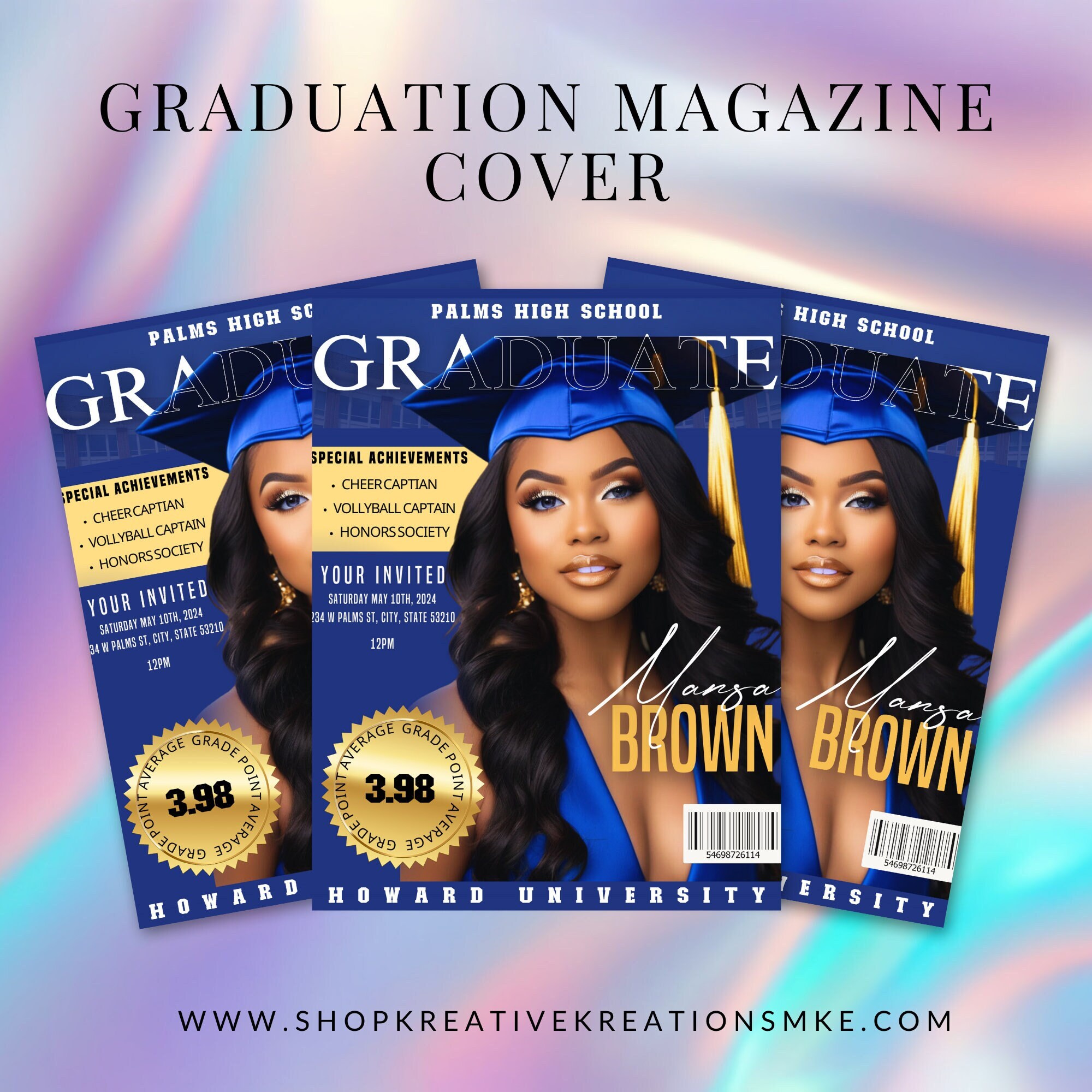 Graduation Magazine, Cover, Grad Models, PNG Files, Digital Downloads ...