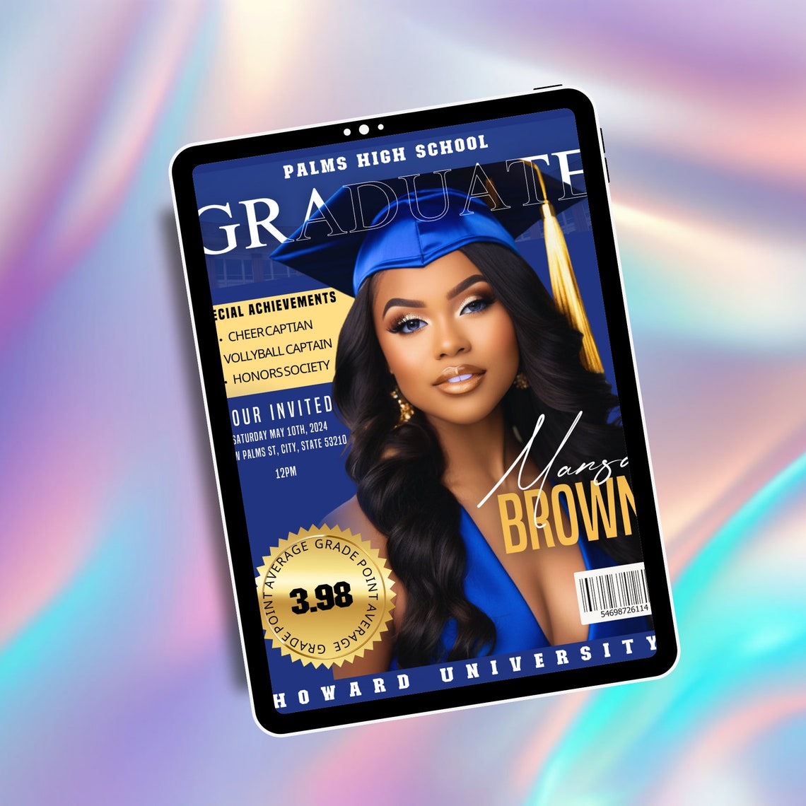 Graduation Magazine, Cover, Grad Models, PNG Files, Digital Downloads ...