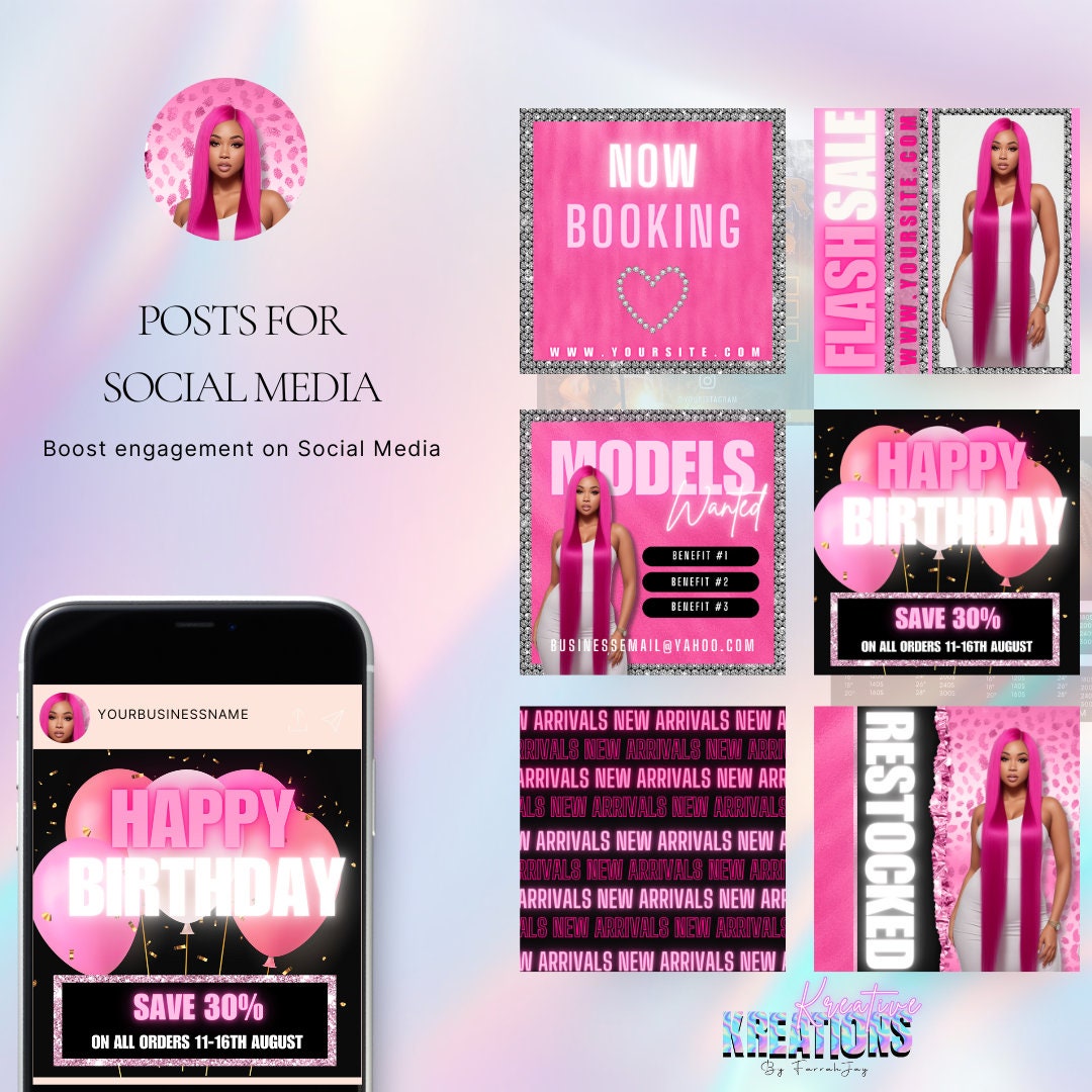 Pink and Silver Bling Flyer, DIY, Instant Download, Canva Template ...