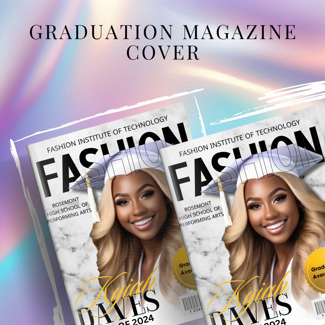Graduation Magazine, Cover, Grad Models, PNG Files, Digital Downloads ...