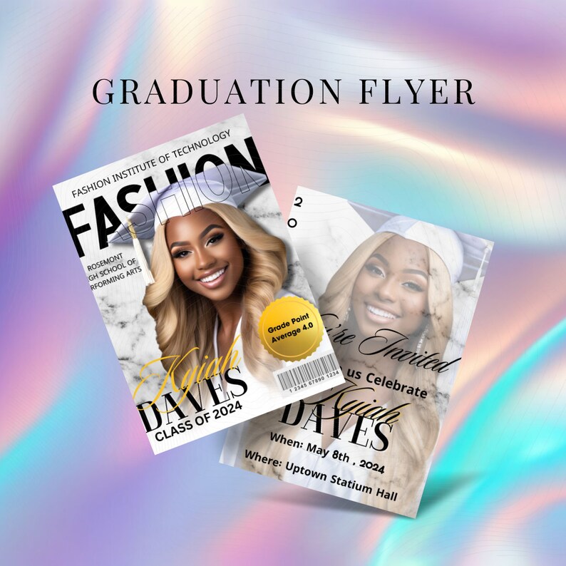 Graduation Magazine, Cover, Grad Models, PNG Files, Digital Downloads ...