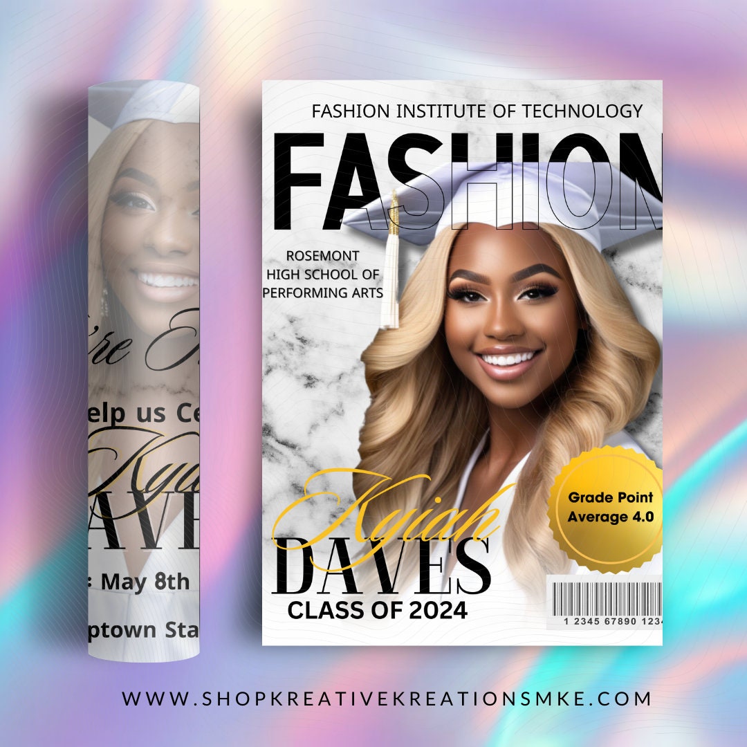 Graduation Magazine, Cover, Grad Models, PNG Files, Digital Downloads ...