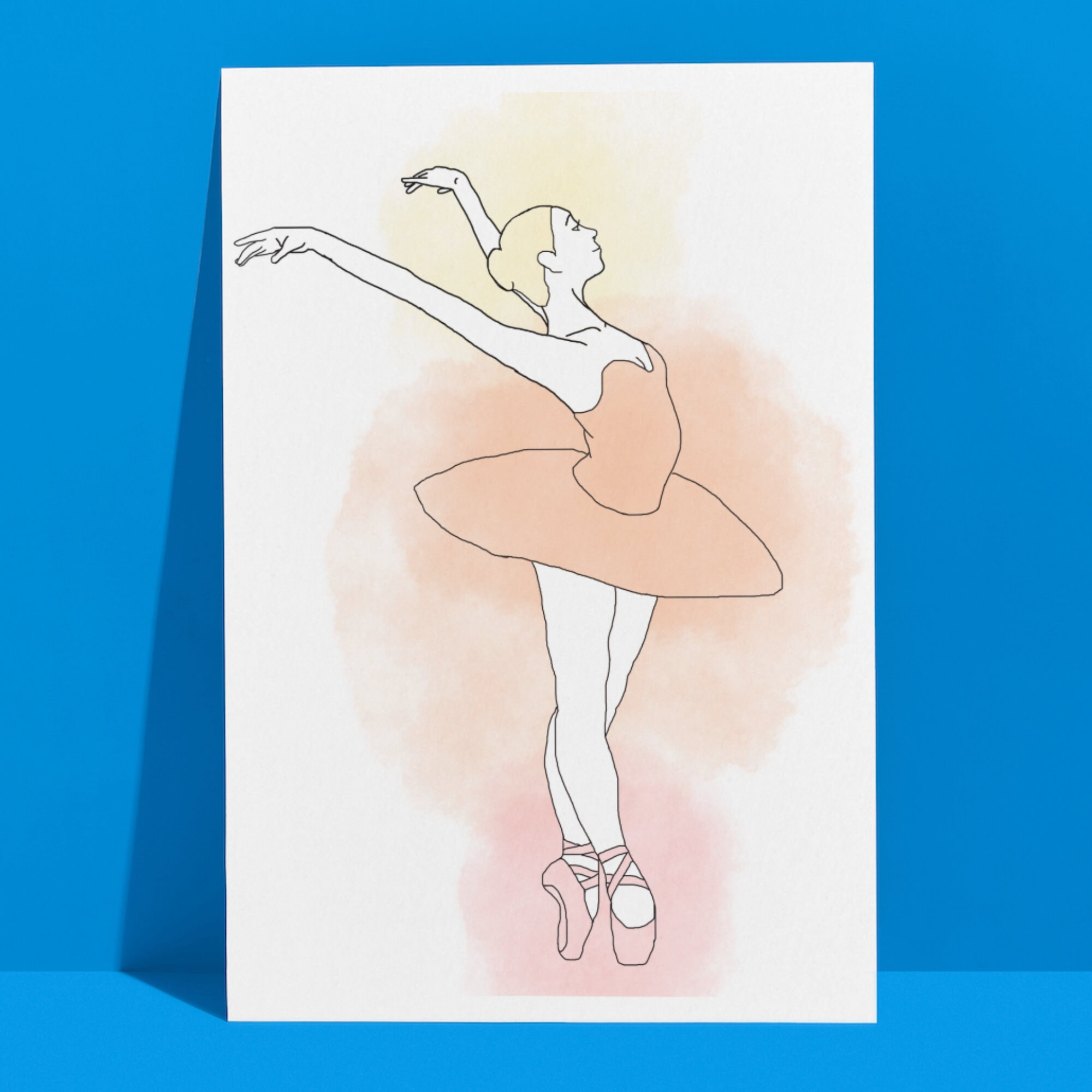 Orange Dancer Poster Watercolor Design Abstract Dance Art Bedroom Dance ...