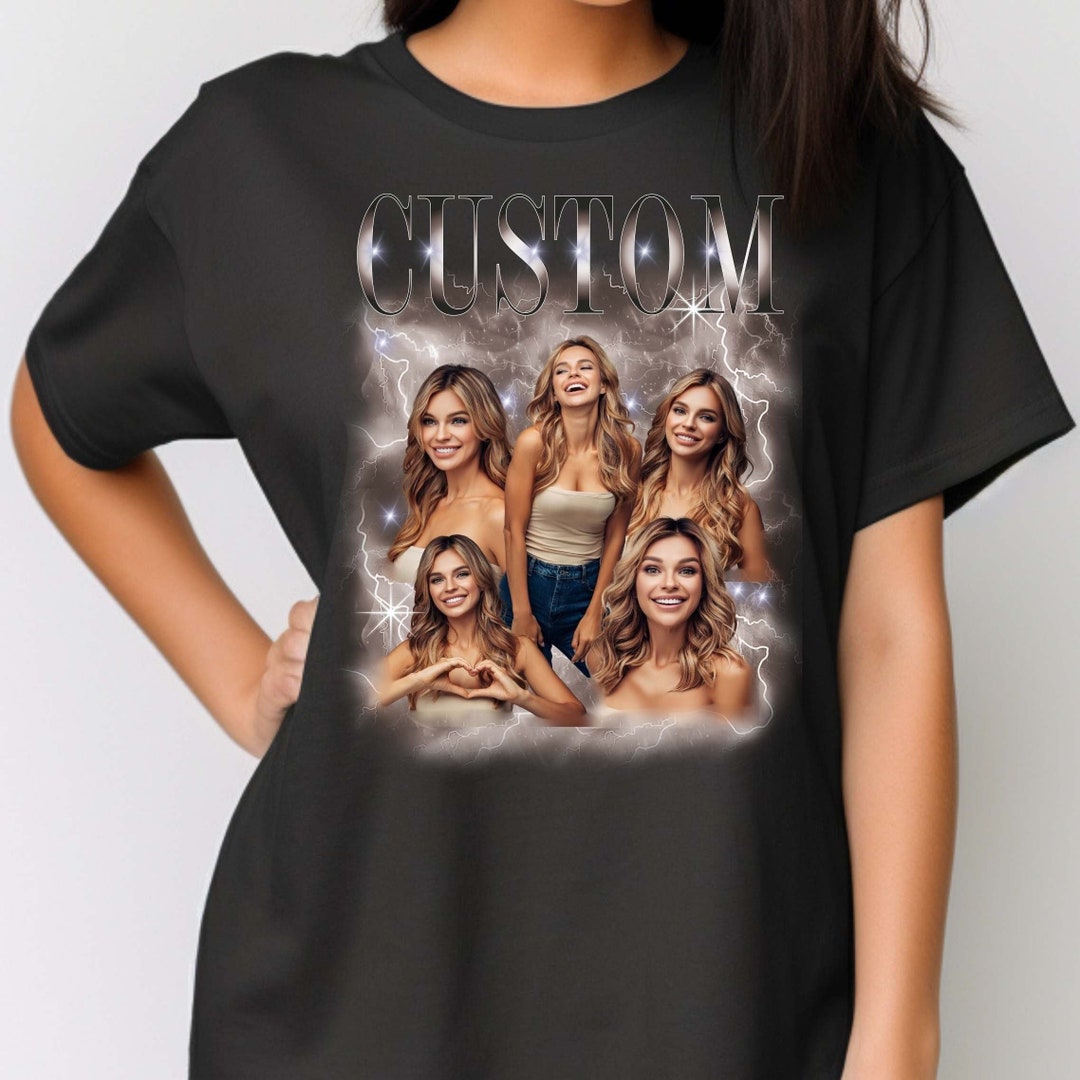 Custom Bootleg Rap Tee, Custom Photo Shirt, Shirt With Girlfriend Face ...