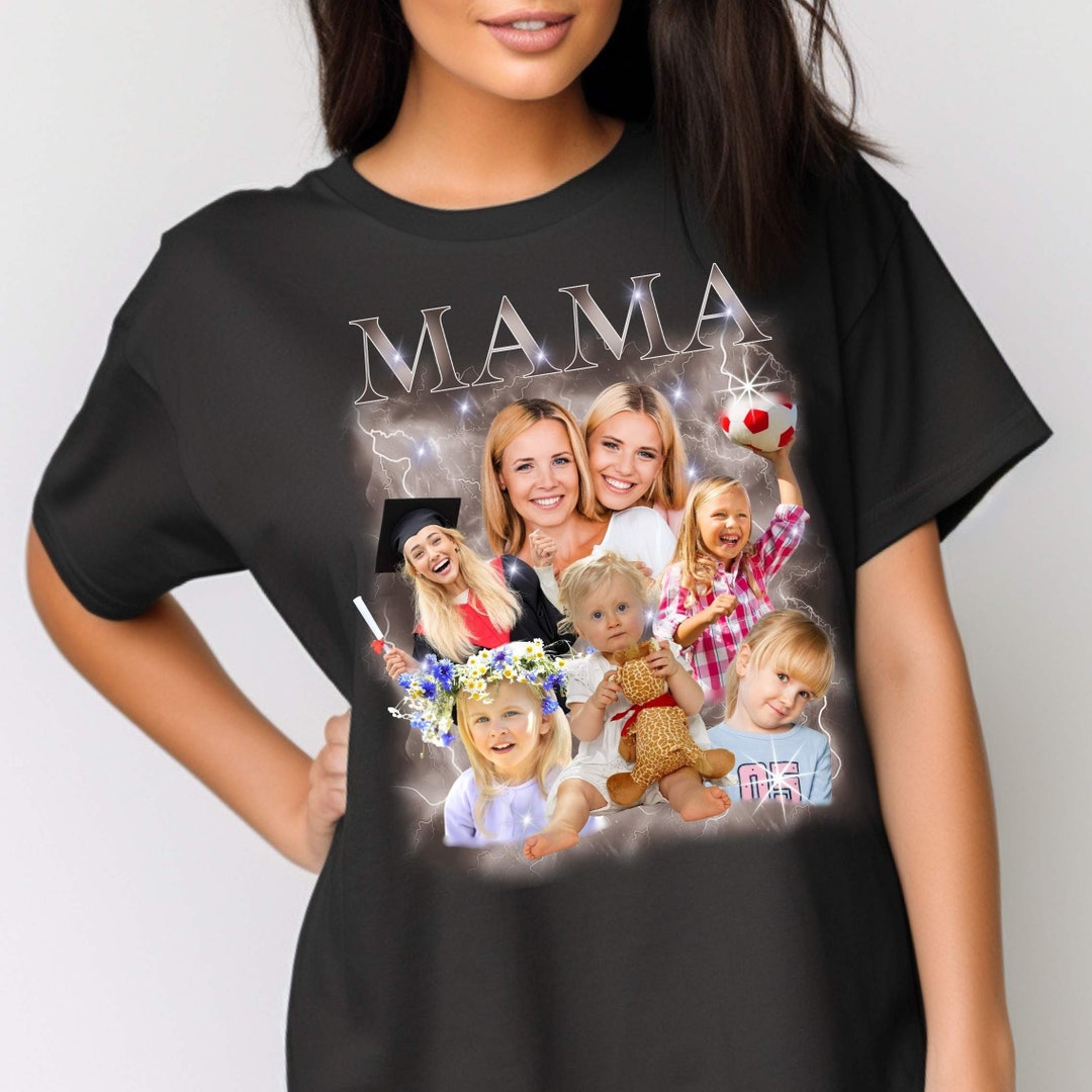 Custom Photo Mama Shirt, Custom Bootleg Rap Mama Shirt, Mom Shirt With ...