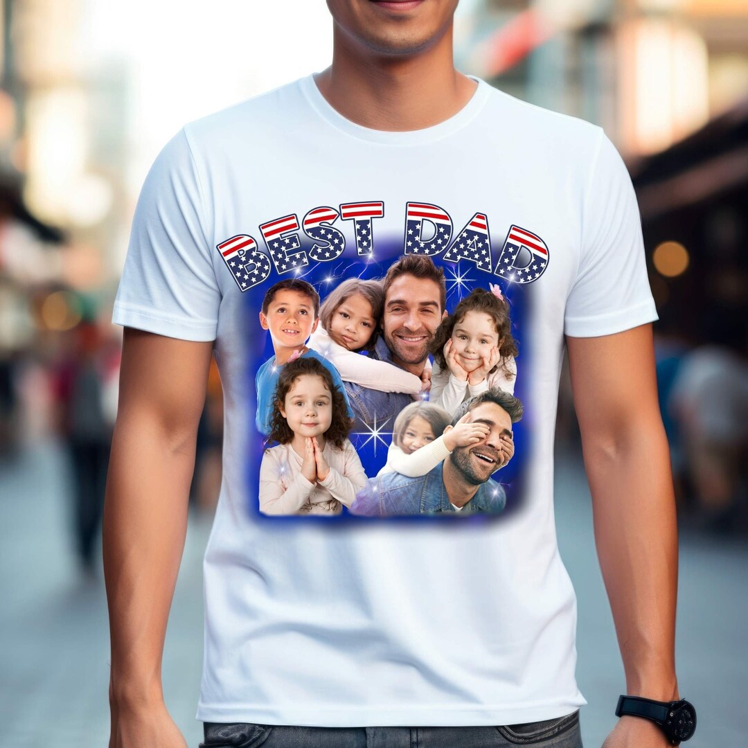 Custom Best Dad Shirt With American Flag, Bootleg Rap Father Tee, Best ...