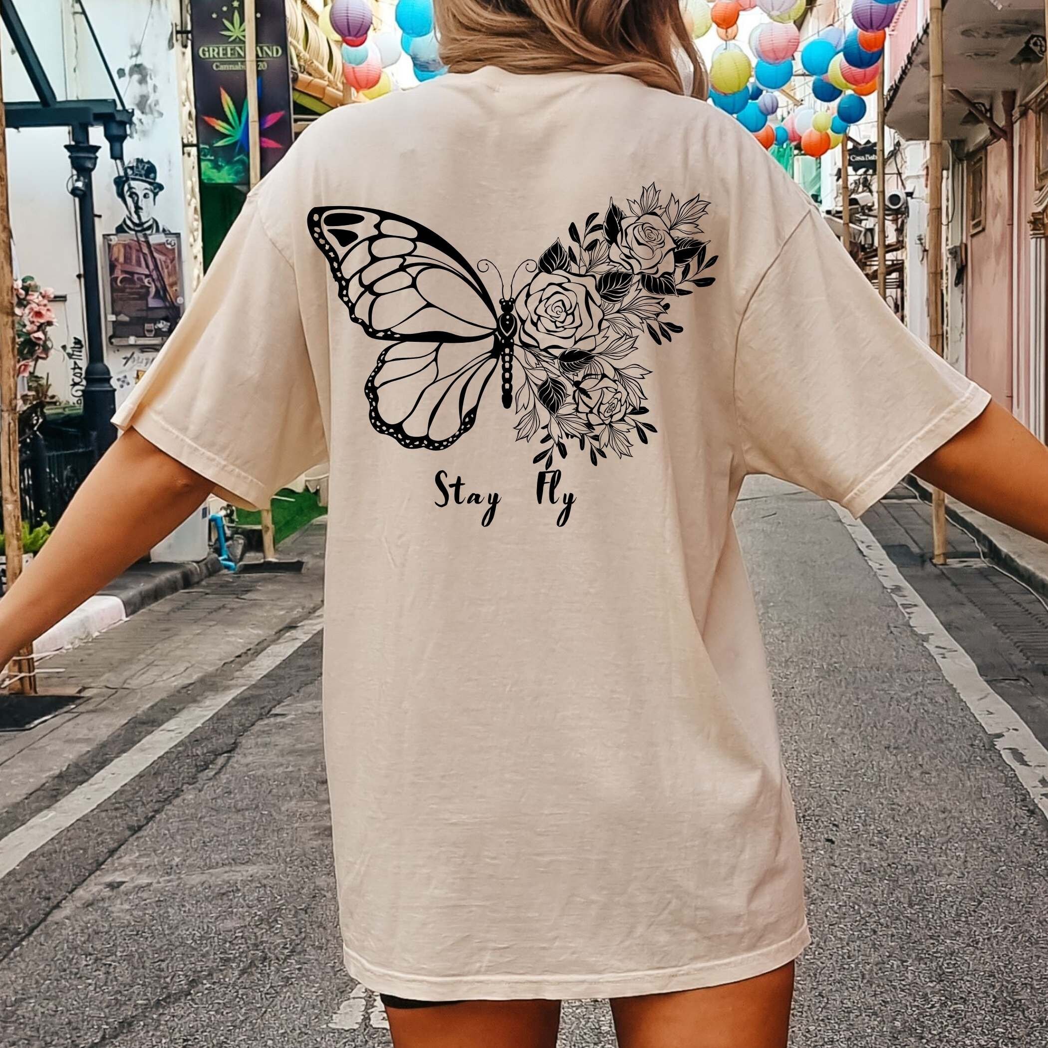 Butterfly Hoodie With Stay Fly Saying,stay Fly Sweatshirt,floral ...