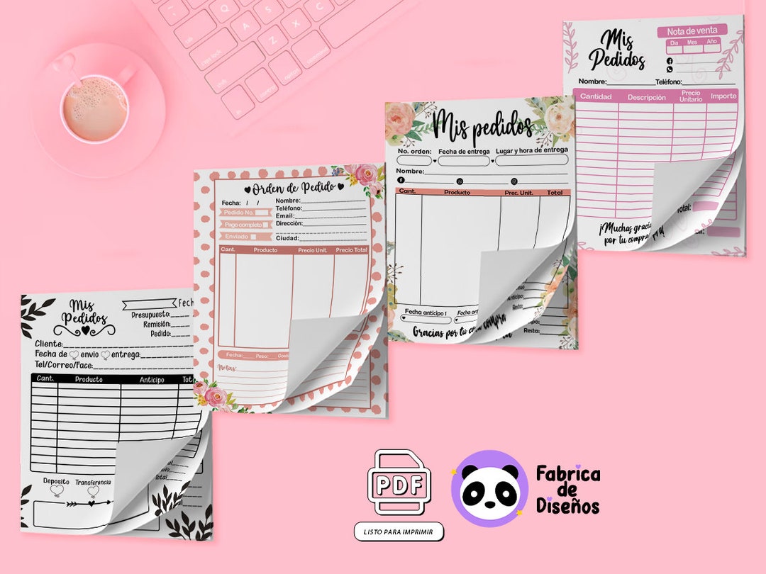 Plantilla Nota de venta Flores - Etsy México