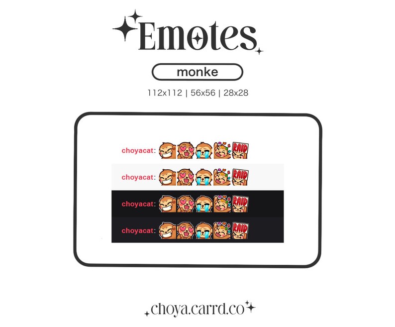Cute Monkey Emote Set for Twitch - Etsy