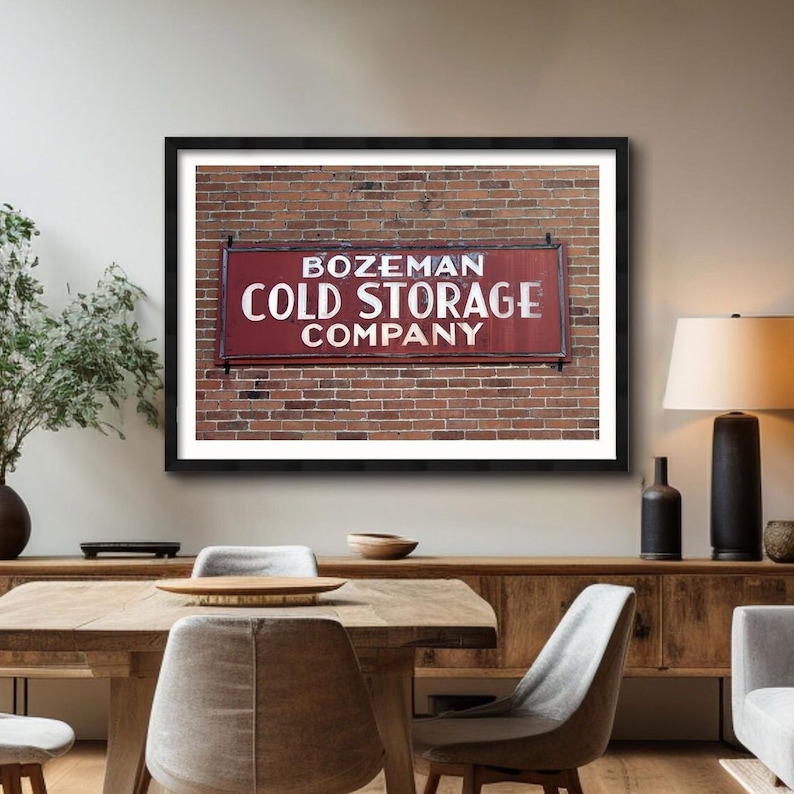 Bozeman Cold Storage Sign Framed Photo: Montana Western Wall Art - Etsy