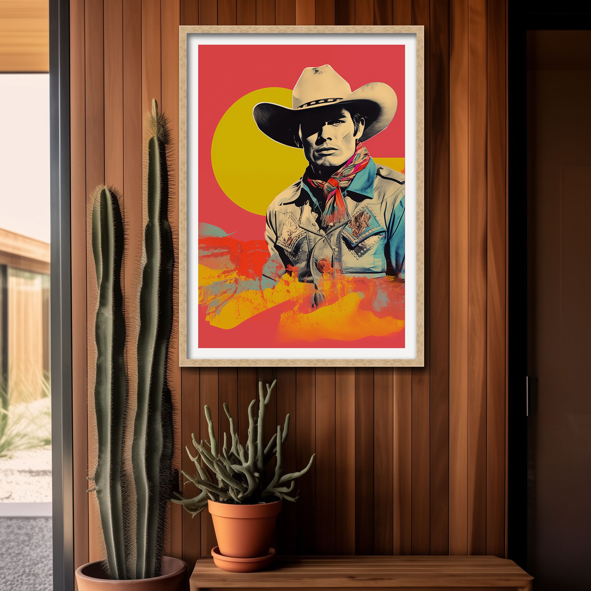 Framed Cowboy Pop Art Print, Cowboy Wall Art, Southwestern & Western ...