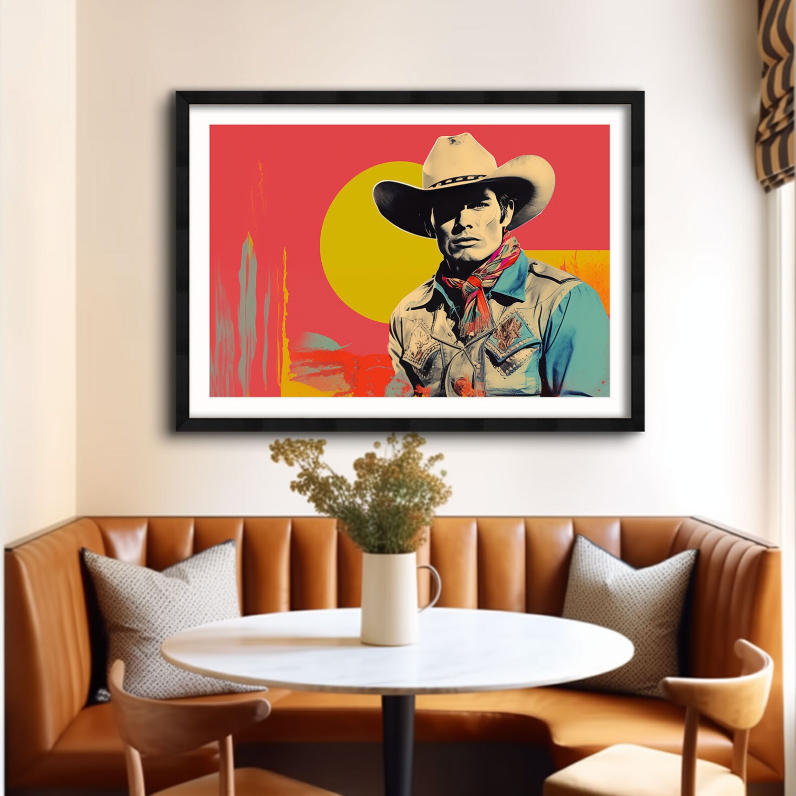 Western Cowboy Pop Art Print, Cowboy Art, Western Framed Wall Print ...
