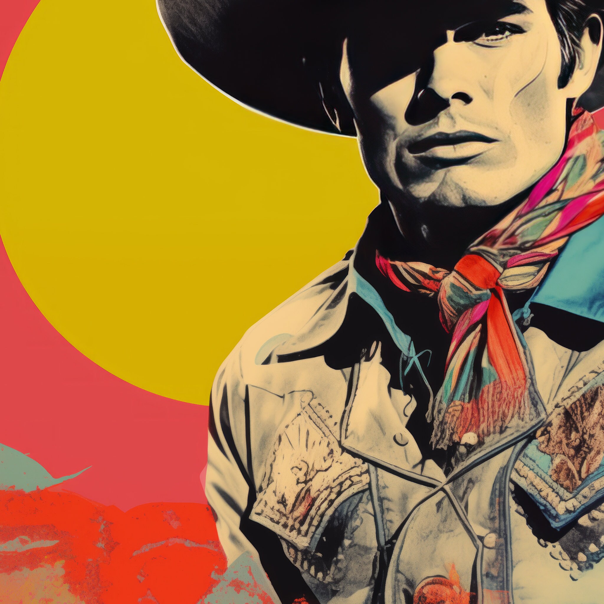 Framed Cowboy Pop Art Print, Cowboy Wall Art, Southwestern & Western ...