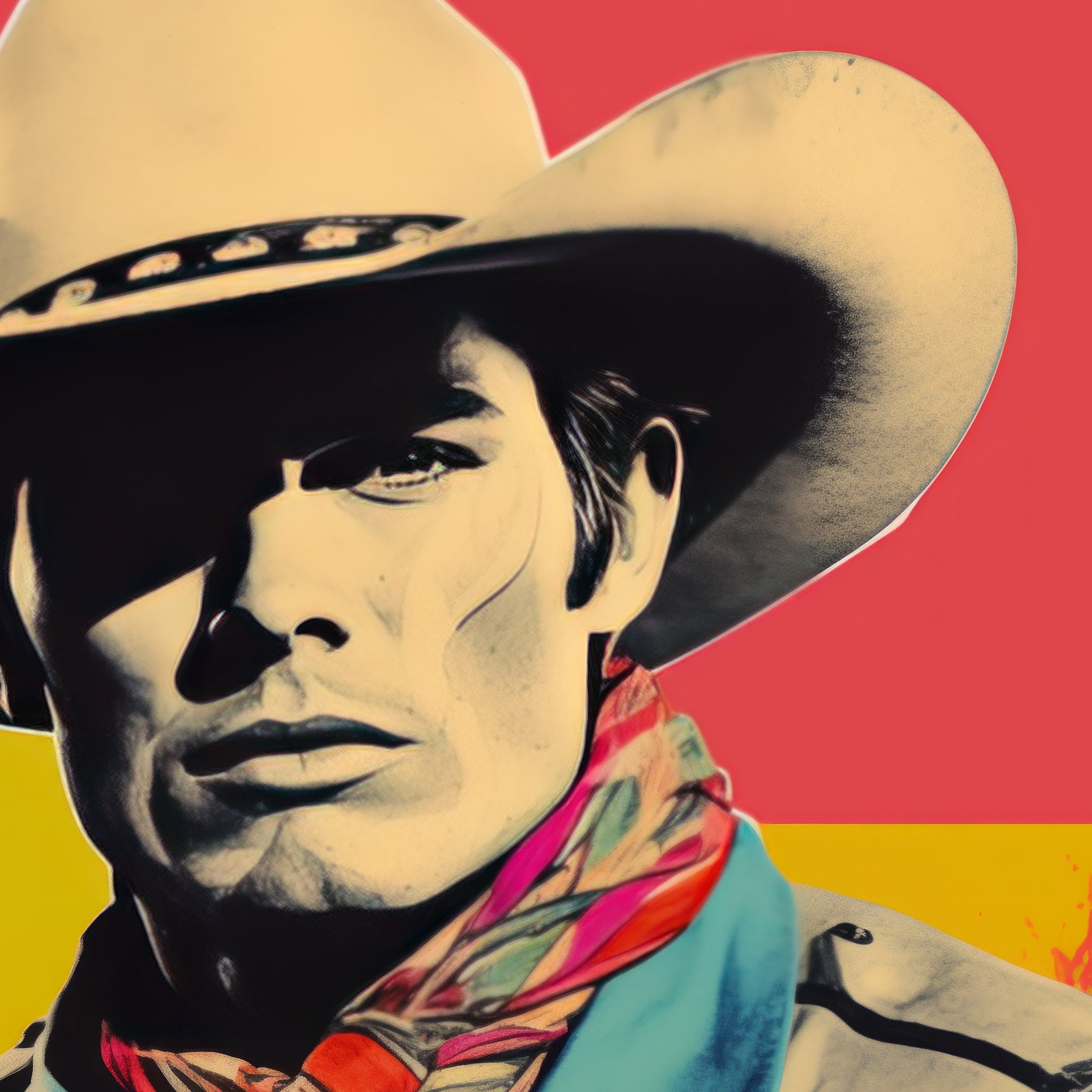 Framed Cowboy Pop Art Print, Cowboy Wall Art, Southwestern & Western ...