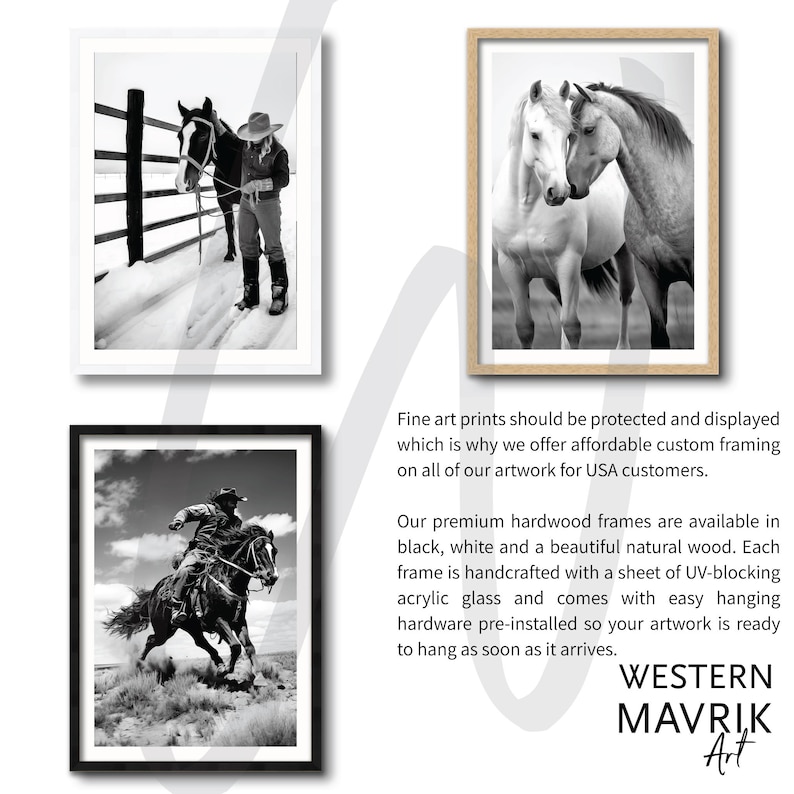 Framed Cowgirl Boots, Black & White Photography, Horse Print ...