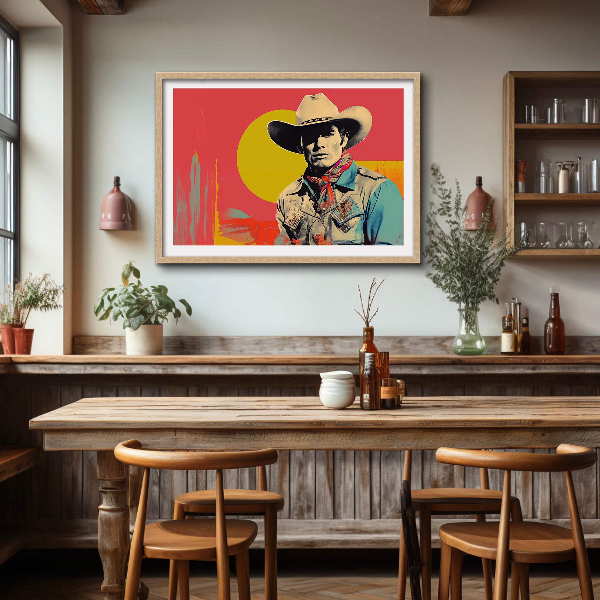Western Cowboy Pop Art Print, Cowboy Art, Western Framed Wall Print ...