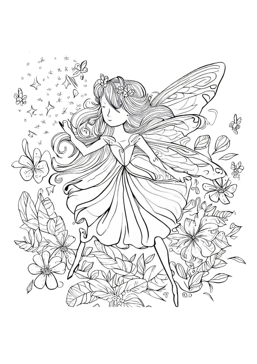 Magical Fairy Coloring Sheet Printable Coloring Sheets - Etsy