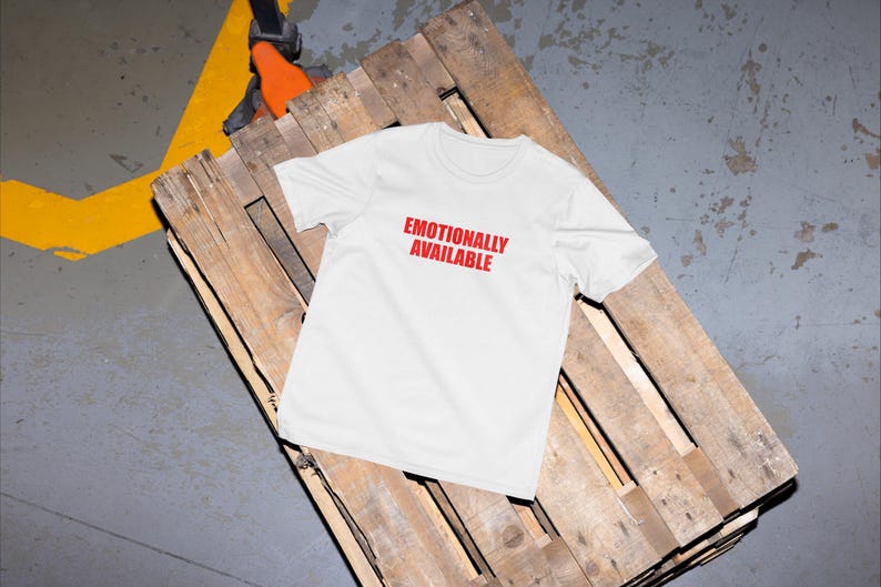 Emotionally Available T-shirt – Y2K Meme Graphic Tee - Etsy