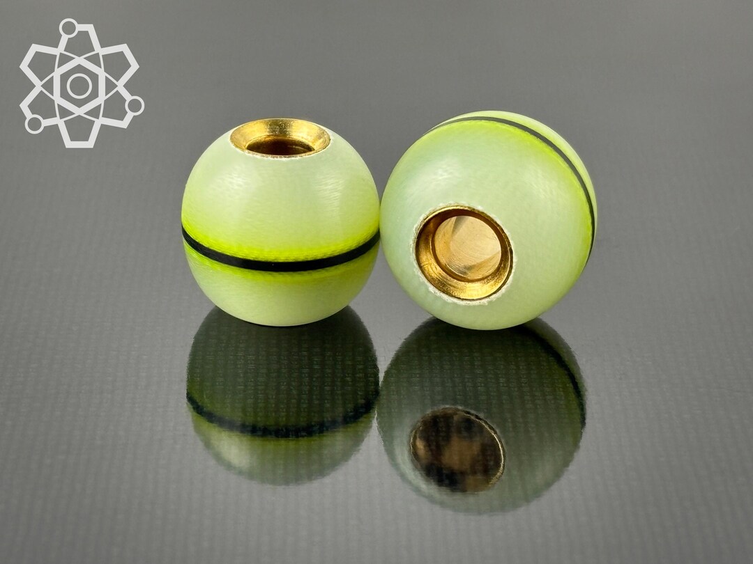 G10 Lanyard Bead, Jade, Day Glo, and Black G10, Brass Liner / EDC ...