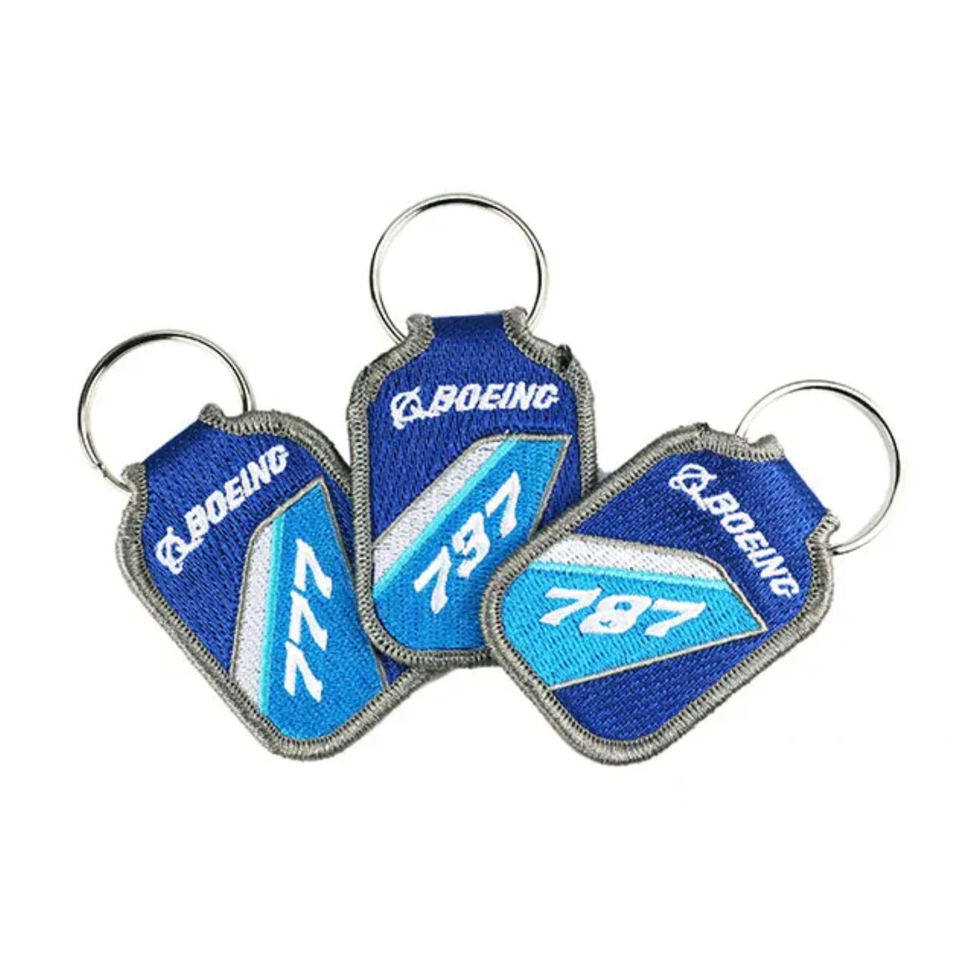 BOEING B737 B767 B777 B78 Airplane Tail Embroidered Keychain Aircraft ...
