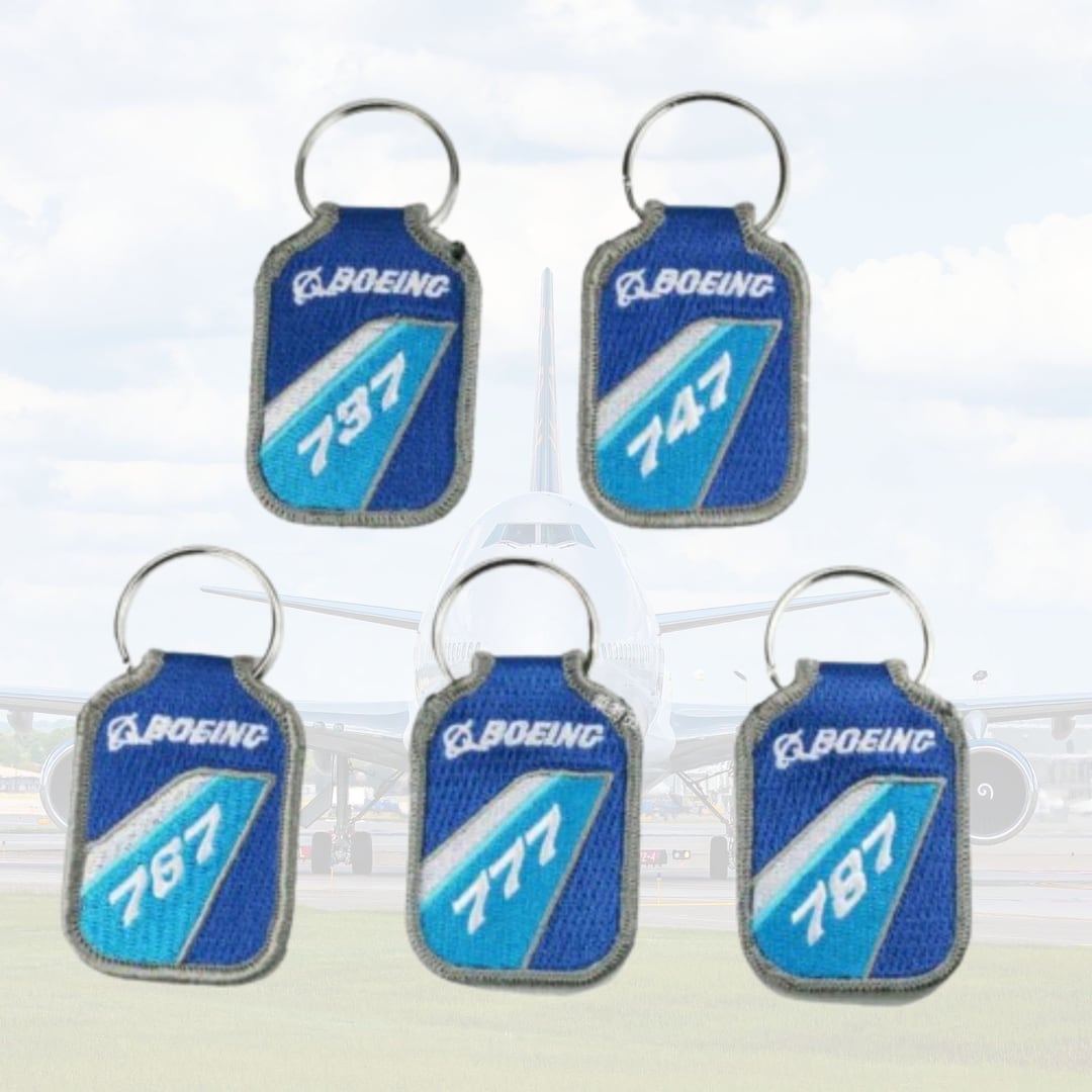 BOEING B737 B767 B777 B78 Airplane Tail Embroidered Keychain Aircraft ...