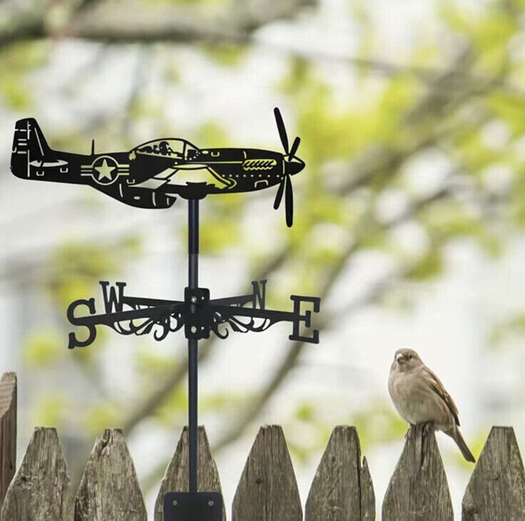 Vintage Plane Weather Vane Weather Vane for Garden Yard Wind Direction ...