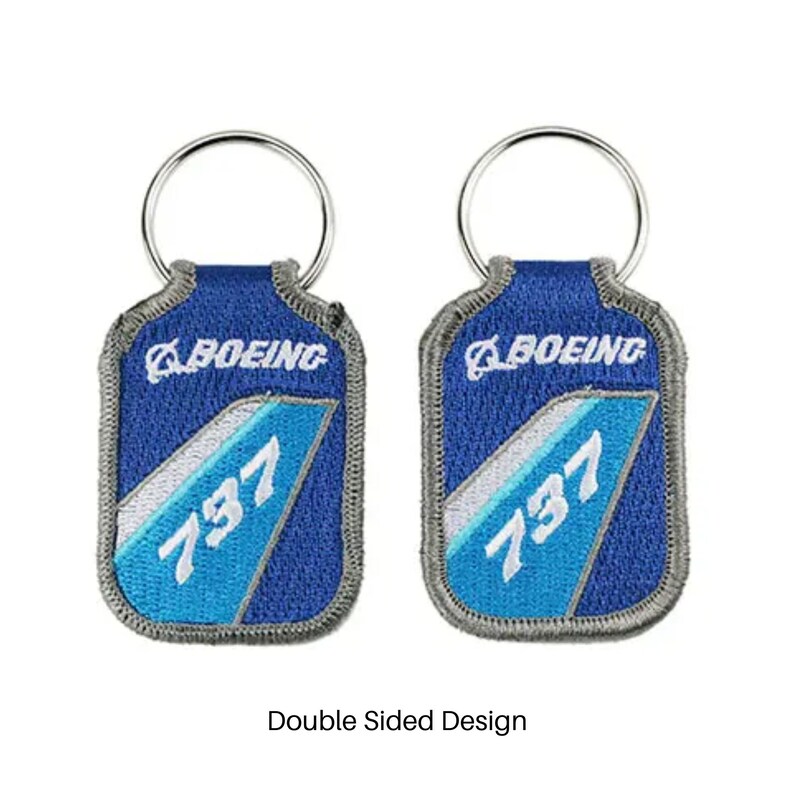BOEING B737 B767 B777 B78 Airplane Tail Embroidered Keychain Aircraft ...