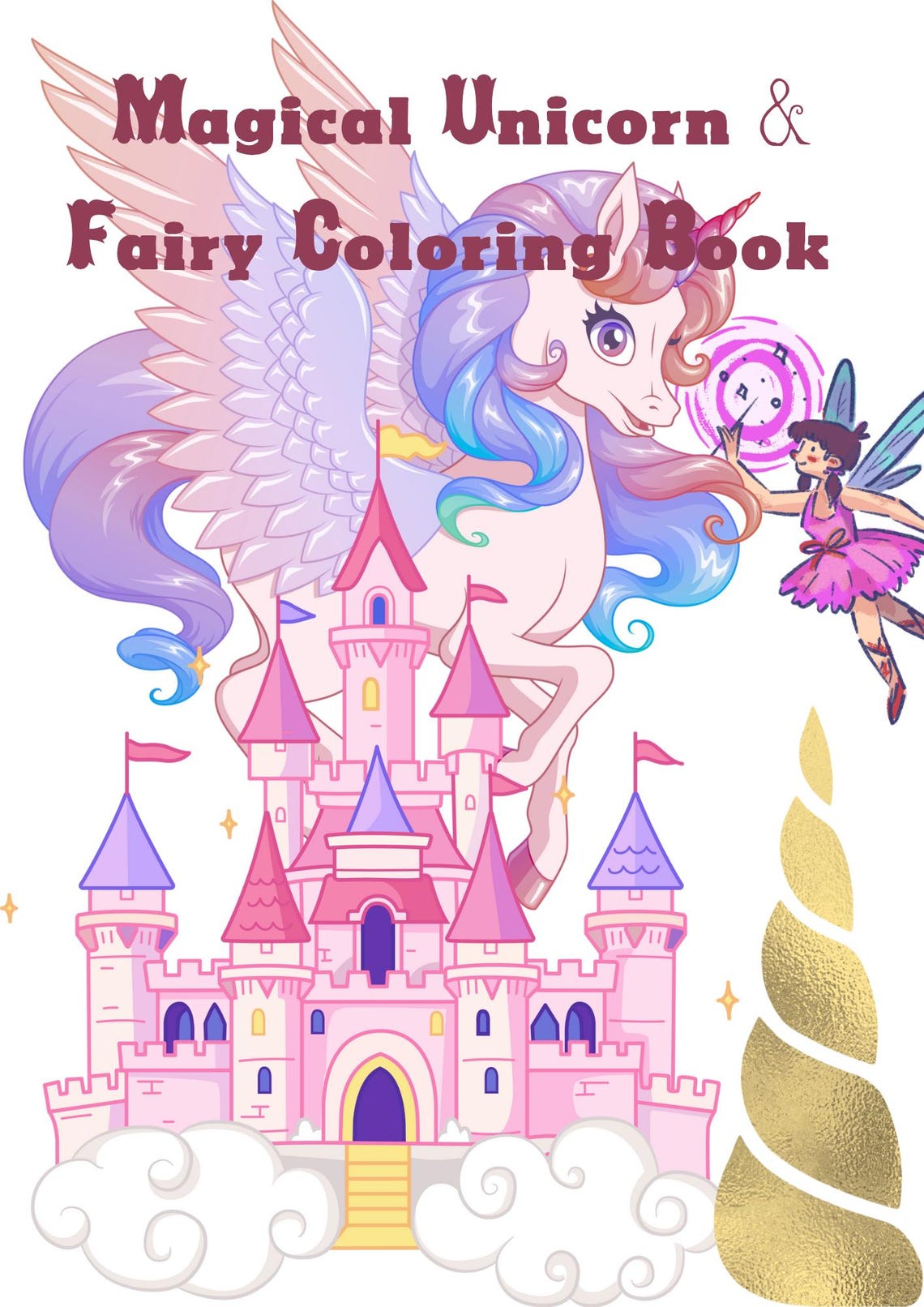 Unicorn & Fairy Coloring Book: 15 Magical Pages (PDF Download) - Etsy