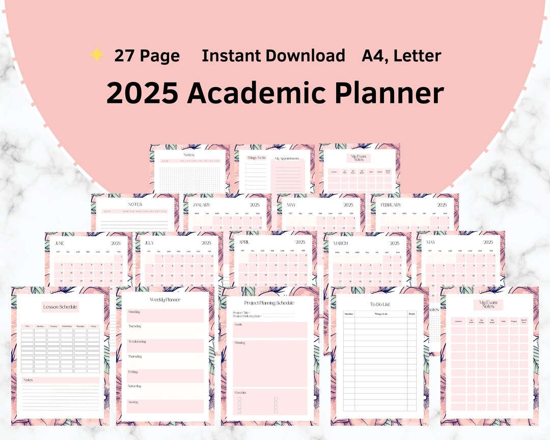2025 Academic Agenda Printable Agenda for Kids Diary for Children ...