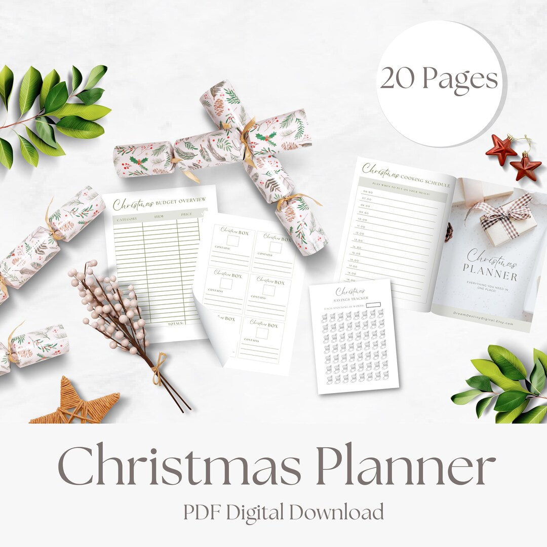 Christmas Planner Printable Holiday Planner Gift Budget - Etsy