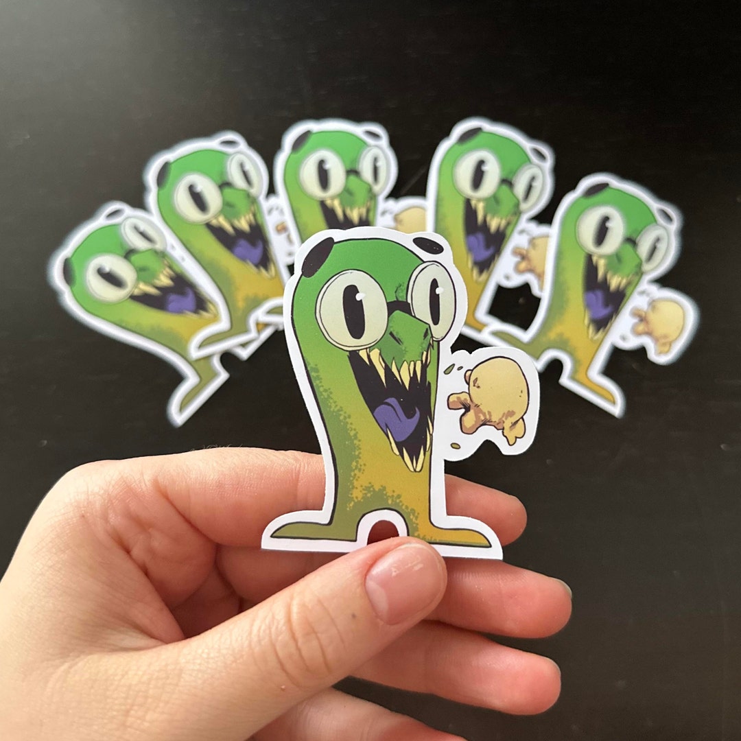 Funny Alien Sticker Monster Decal Halloween Decoration, Vinyl Sticker ...