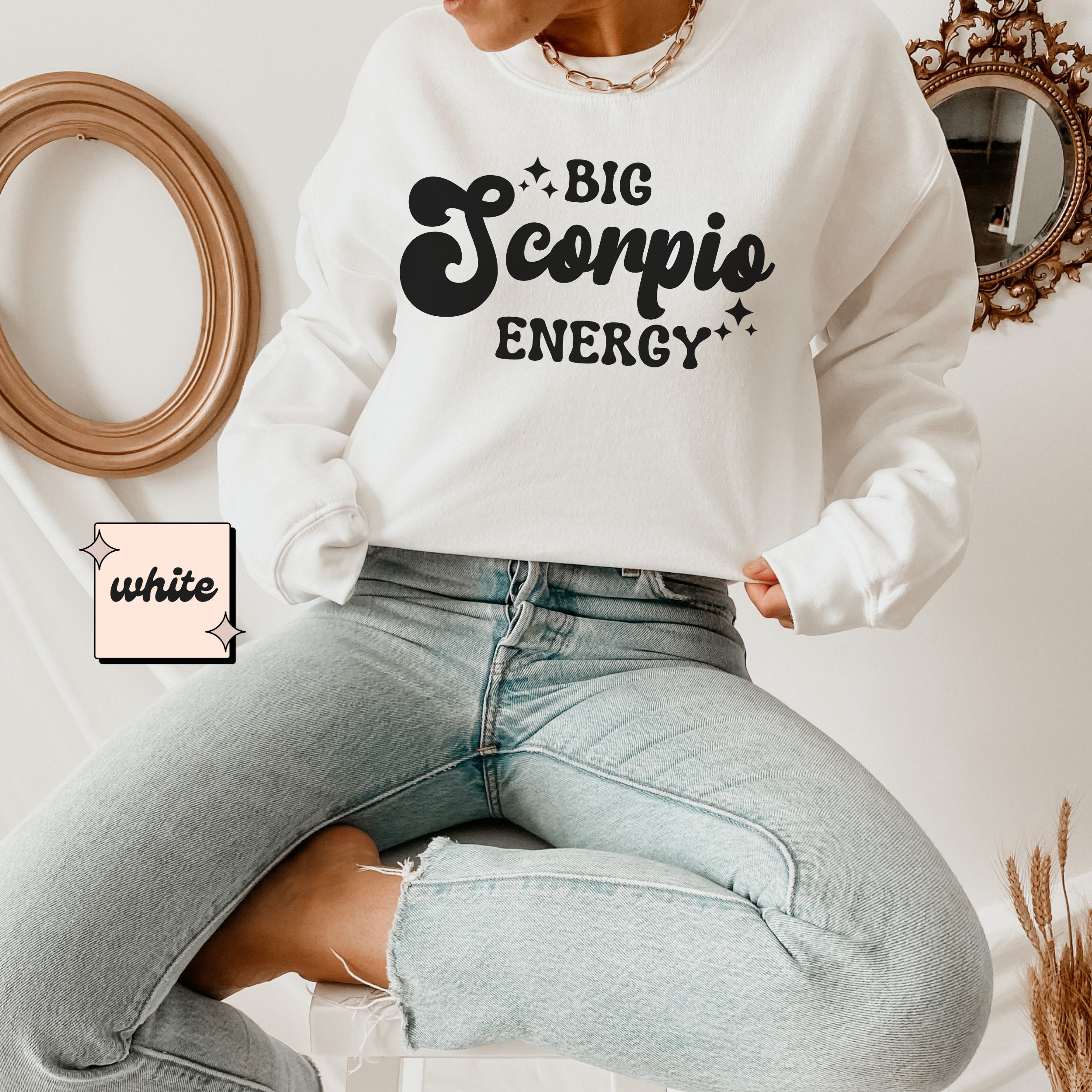 Big Scorpio Energy Sweatshirt, Retro Horoscope Hoodie, Trendy Astrology ...
