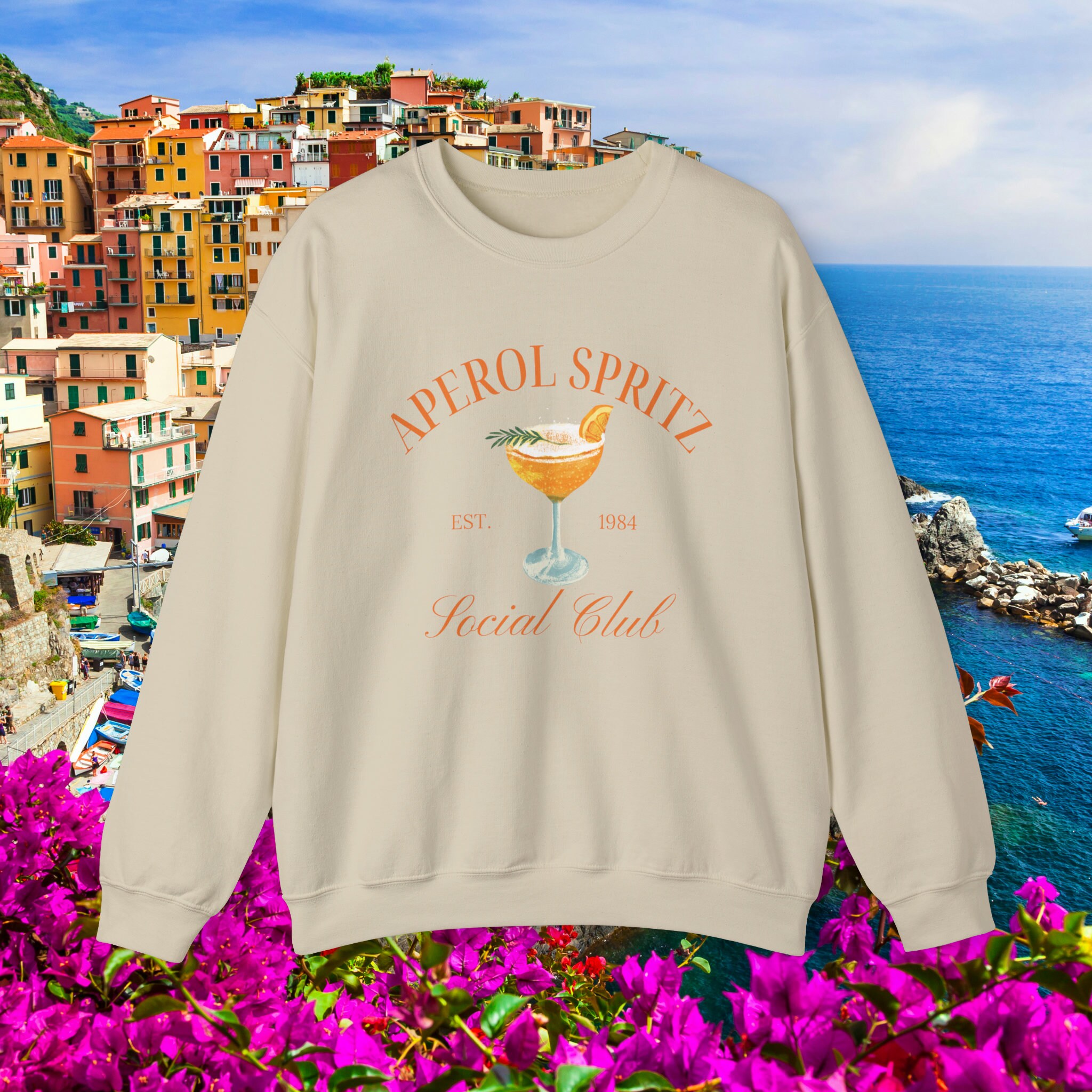 Aperol Spritz Social Club Sweatshirt, Aesthetic Cocktail Sweater ...