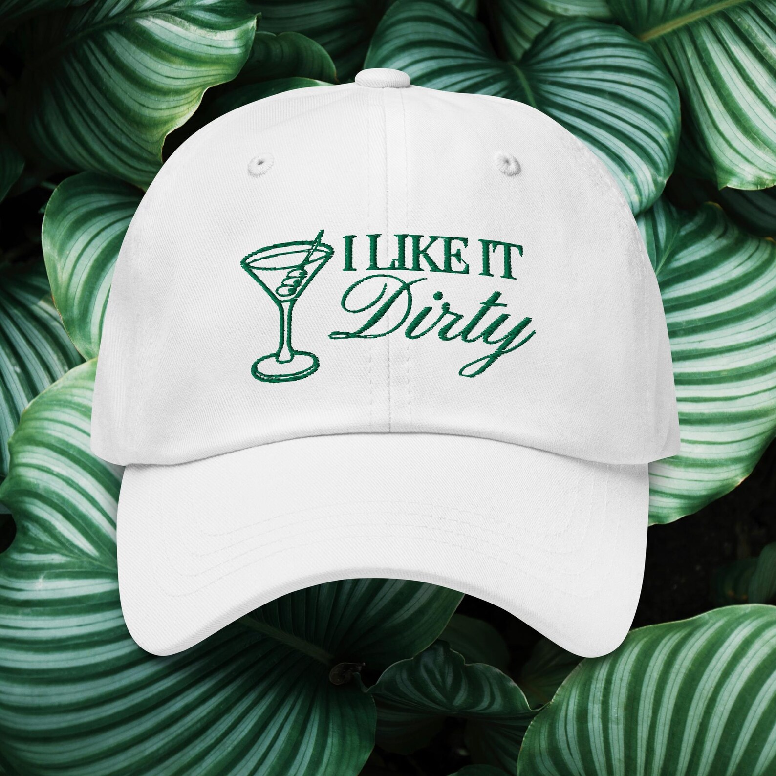 MARTINI EMBROIDERED HAT | I Like It Dirty Martini Hat | Dirty Martini ...