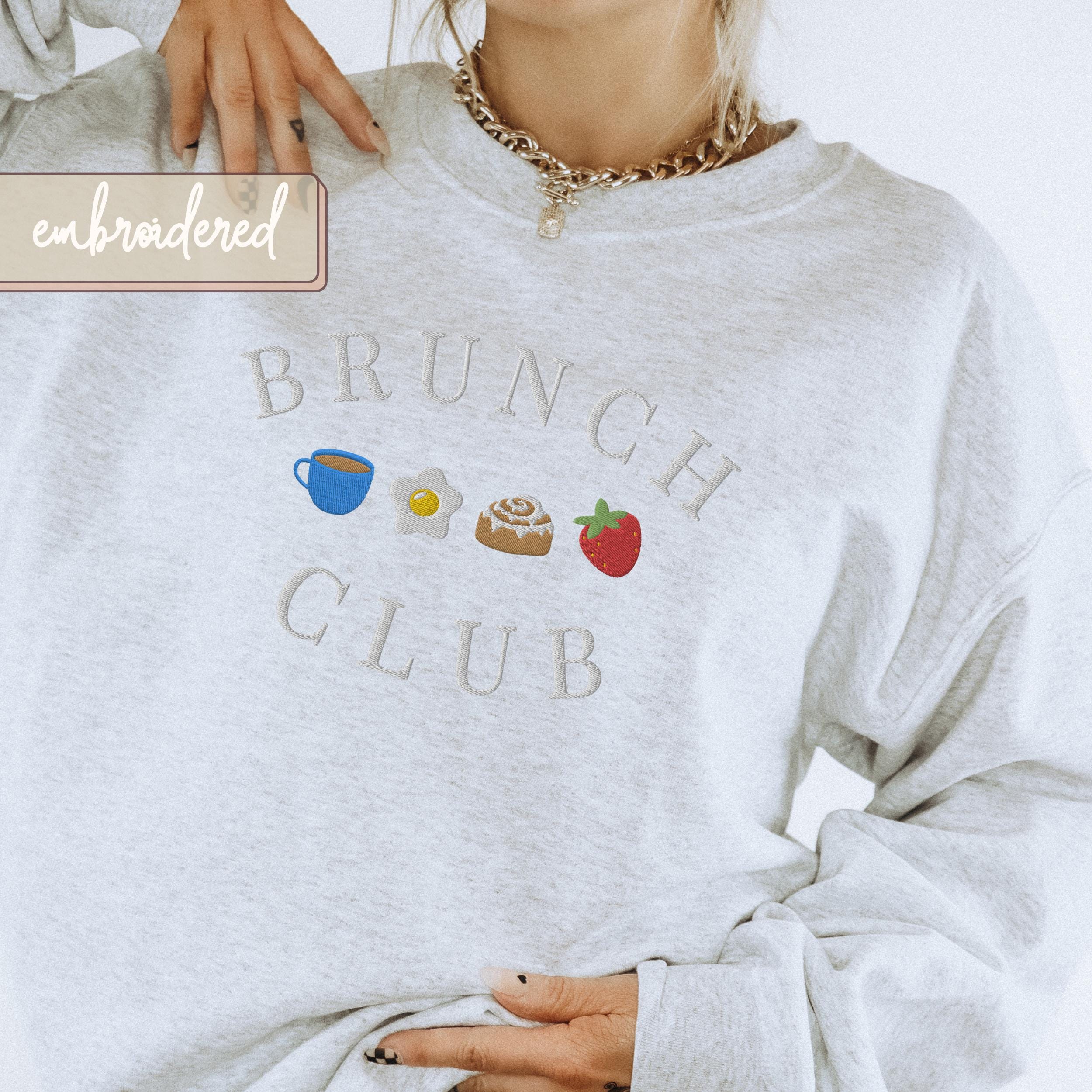 Brunch Club Embroidered Sweatshirt, Breakfast Club Sweater, Sunday ...