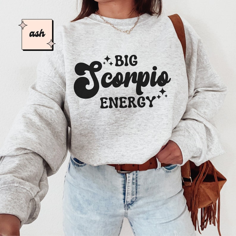 Big Scorpio Energy Sweatshirt, Retro Horoscope Hoodie, Trendy Astrology ...