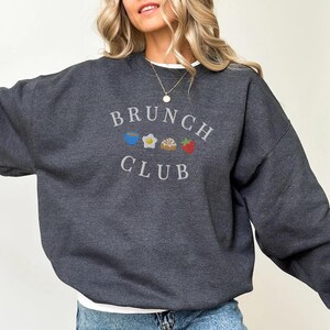 Brunch Club Embroidered Sweatshirt, Breakfast Club Sweater, Sunday ...