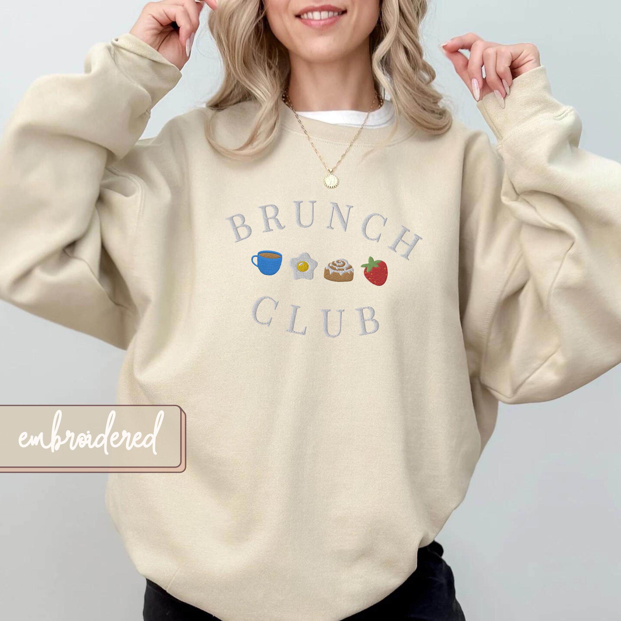 Brunch Club Embroidered Sweatshirt, Breakfast Club Sweater, Sunday ...
