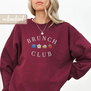 Brunch Club Embroidered Sweatshirt, Breakfast Club Sweater, Sunday ...