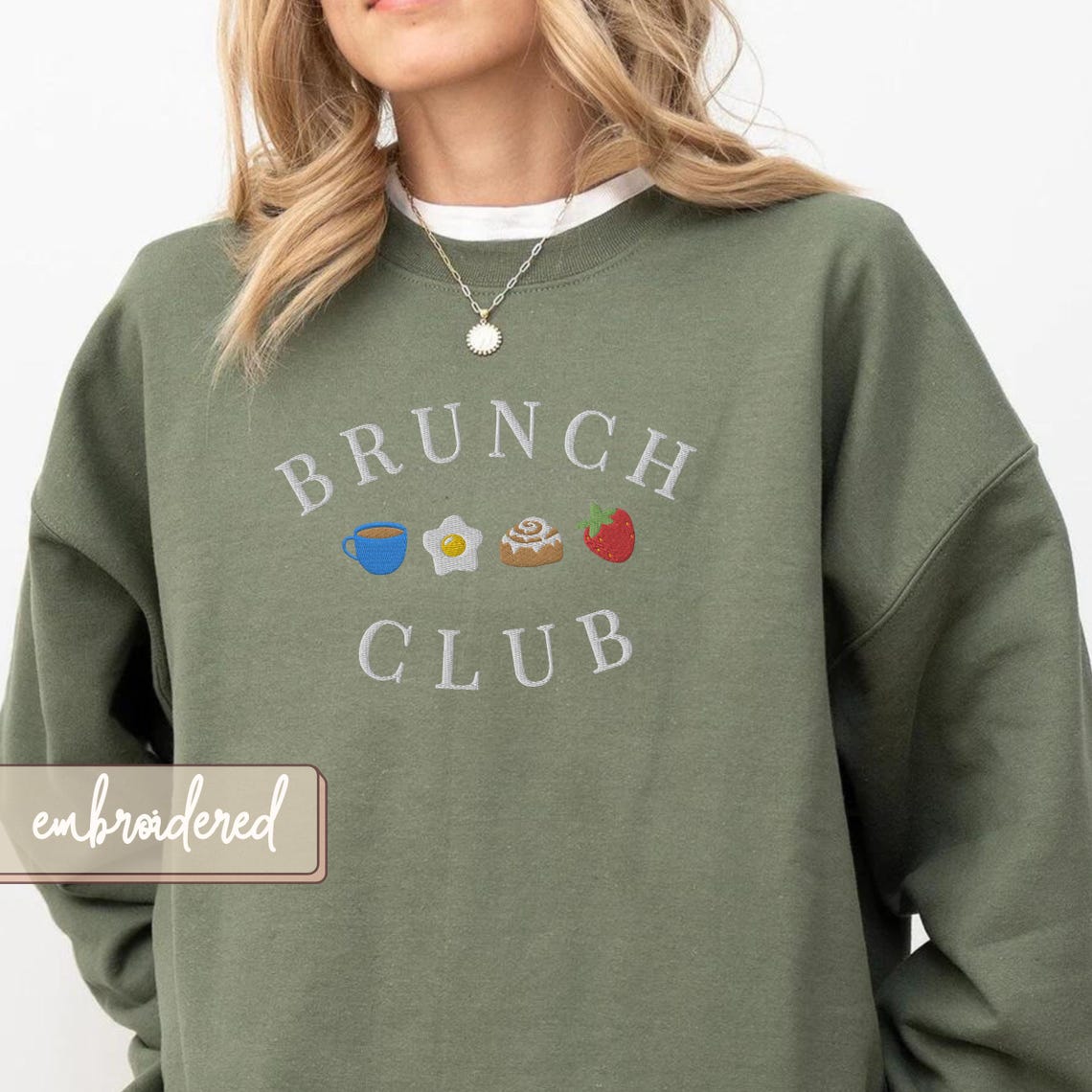 Brunch Club Embroidered Sweatshirt, Breakfast Club Sweater, Sunday ...