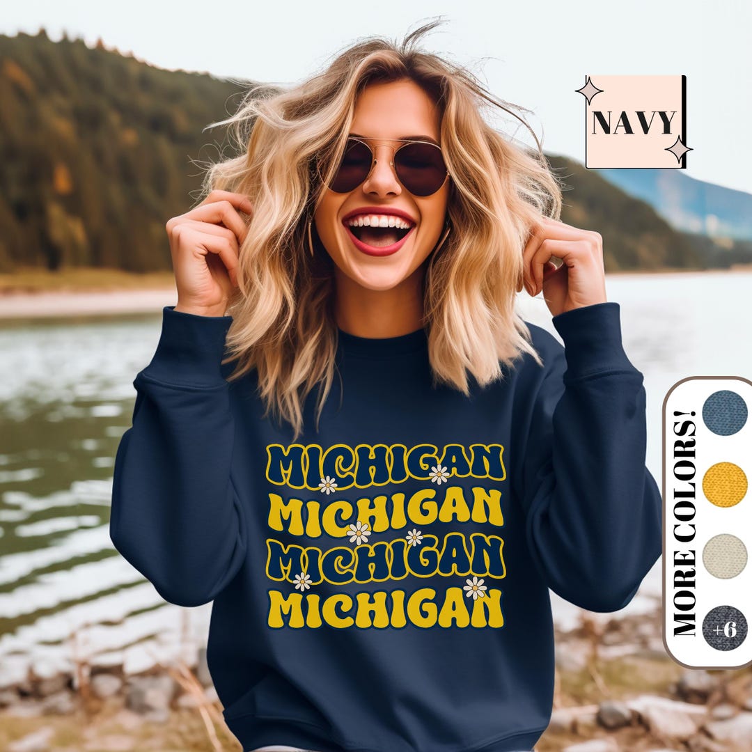 Retro Michigan Sweatshirt, Michigan College Football Shirt, Michigan ...