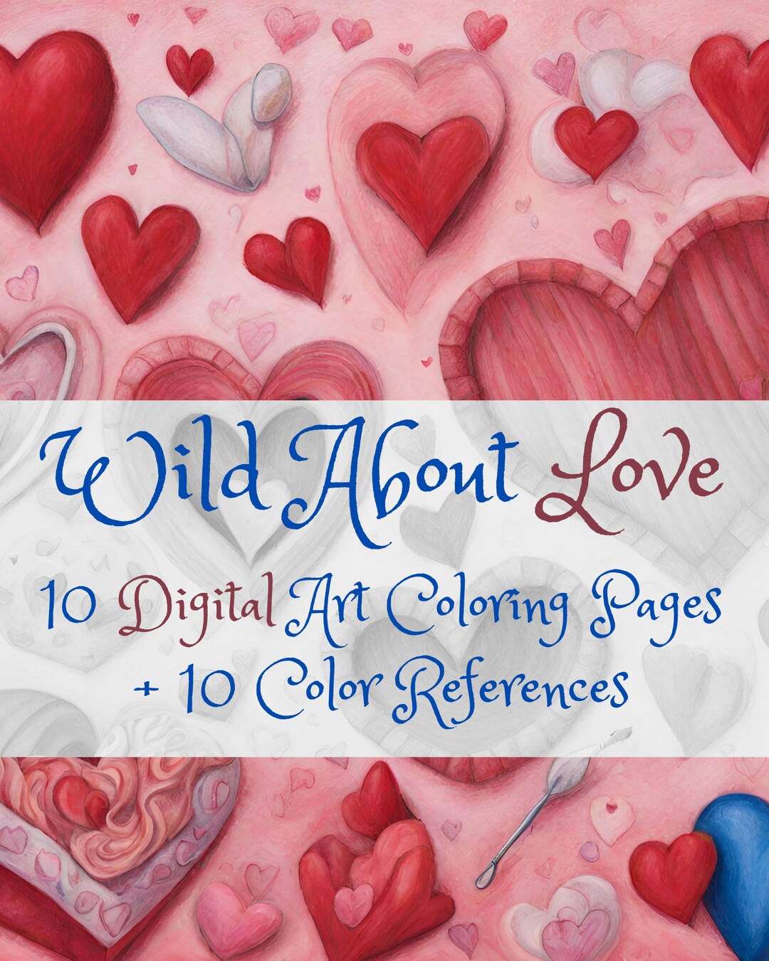 Wild About Love Digitable Coloring Pages! 10 AI Gen Artist Quality ...