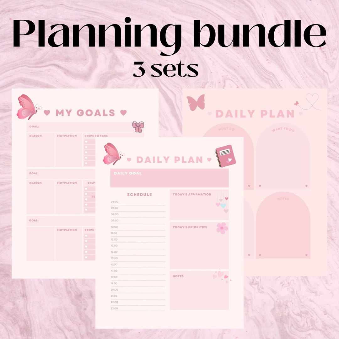 Pink Planning Bundle - Etsy
