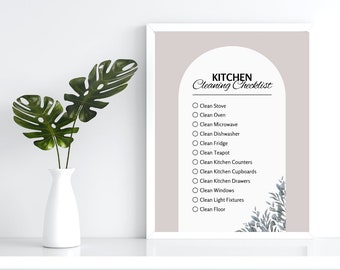 Editable Kitchen Cleaning Checklist Canva Template Digital Download - Etsy