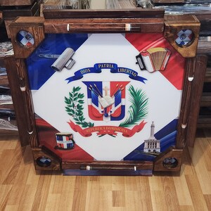 IN STOCK Dominican Handmade BIG Domino Table Guira Y Tambora. All Wood ...