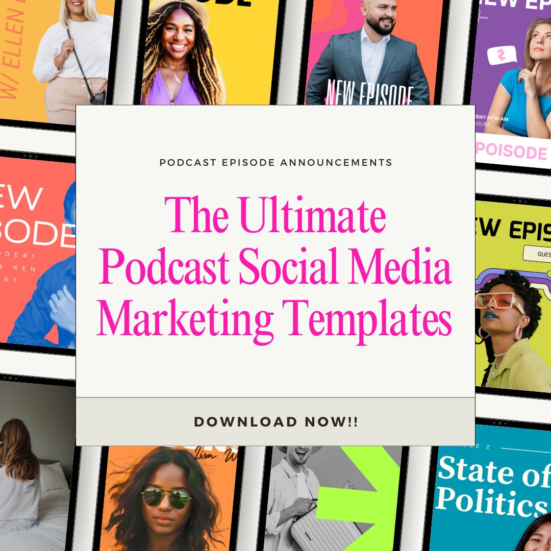 Customizable Podcast Announcement Graphics - 12 Canva Templates for New ...